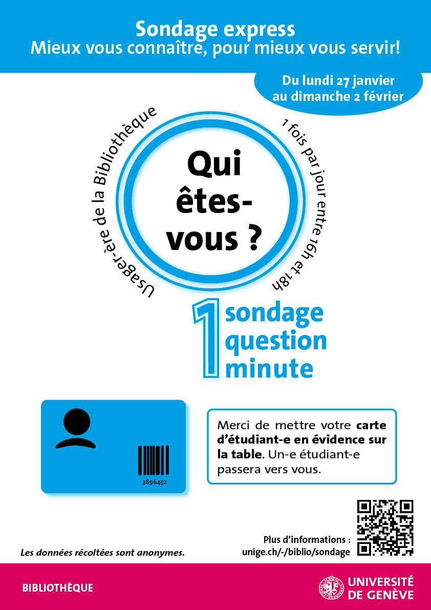 Un sondage express pour mieux vous connaître! - Bibliothèque - UNIGE