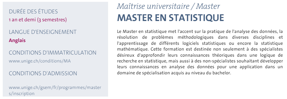 Master en statistique